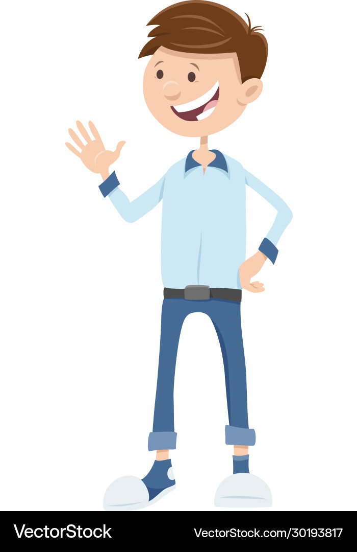 Funny comic boy cartoon character Royalty Free Vector Image