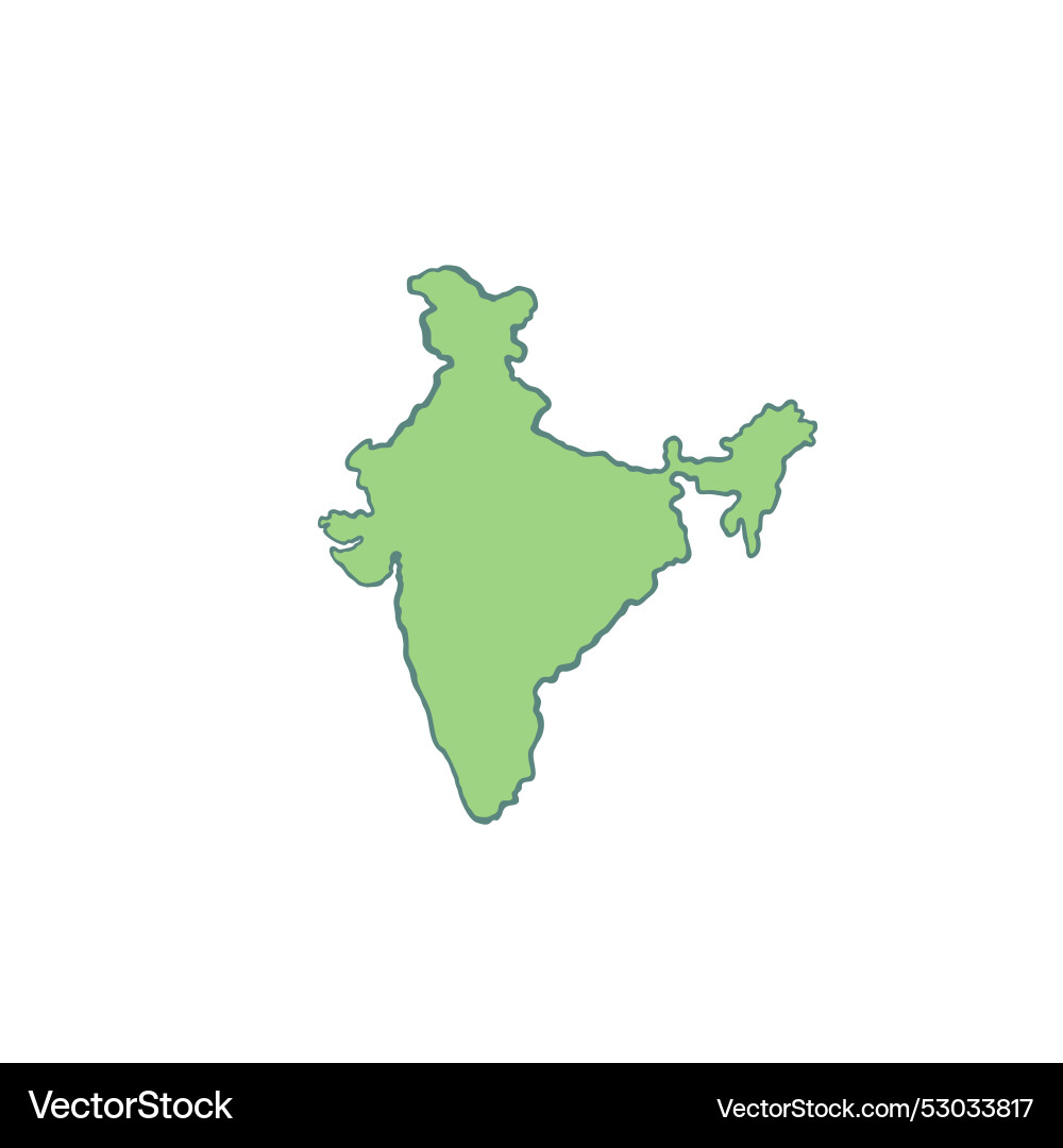 Green india map cartoon style Royalty Free Vector Image