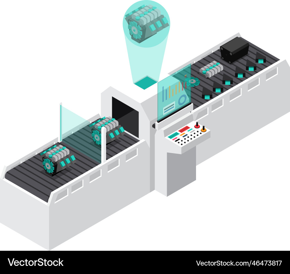 Isometric industrial robots Royalty Free Vector Image