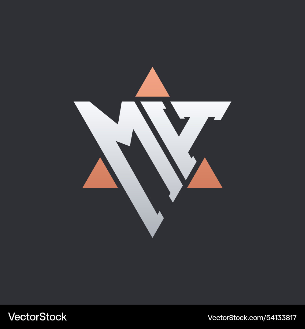 Modern mh letter logo design with geometric Vector Image