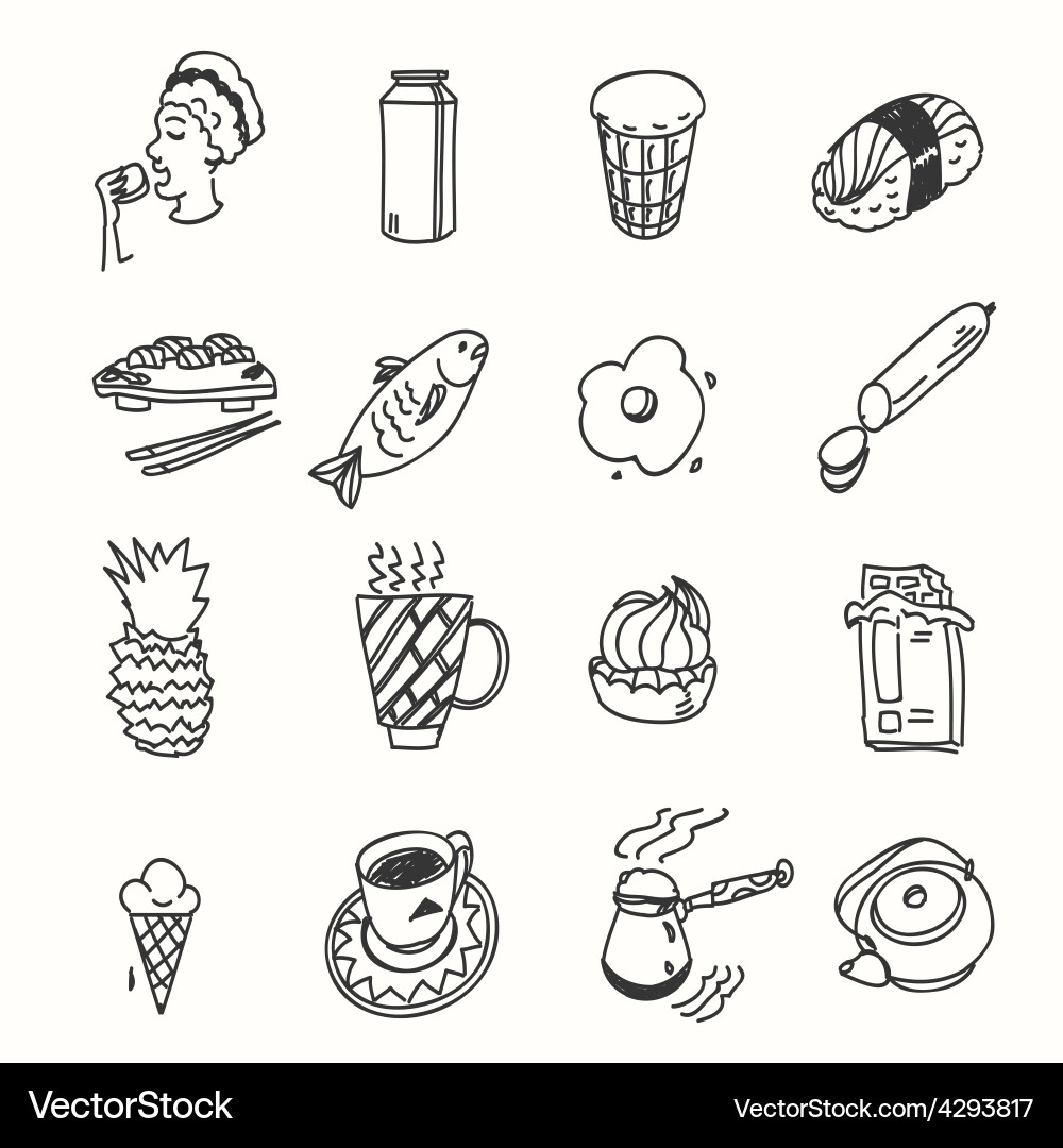 Morning breakfast lunch or dinner kitchen doodle Vector Image