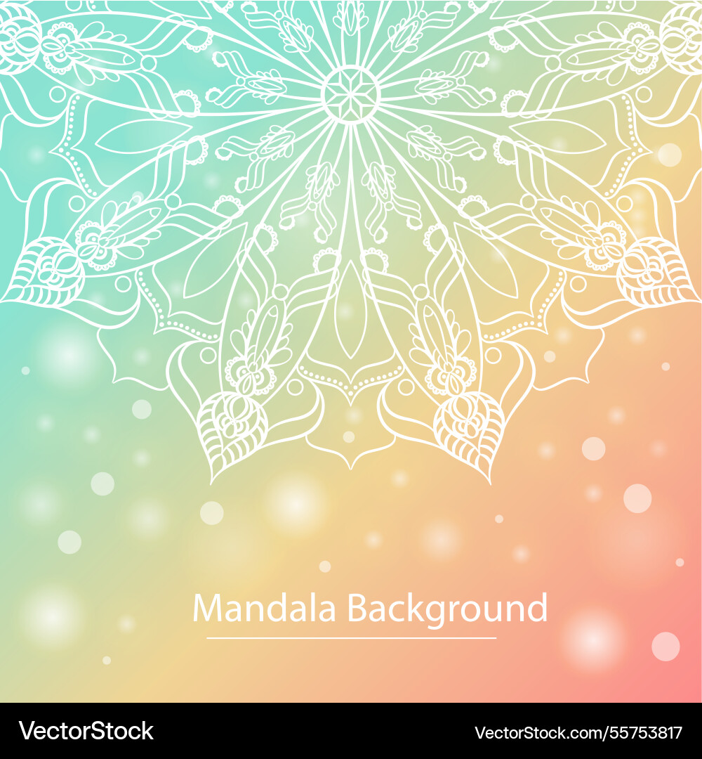 Pastel colored background with hand drawn mandala Vector Image