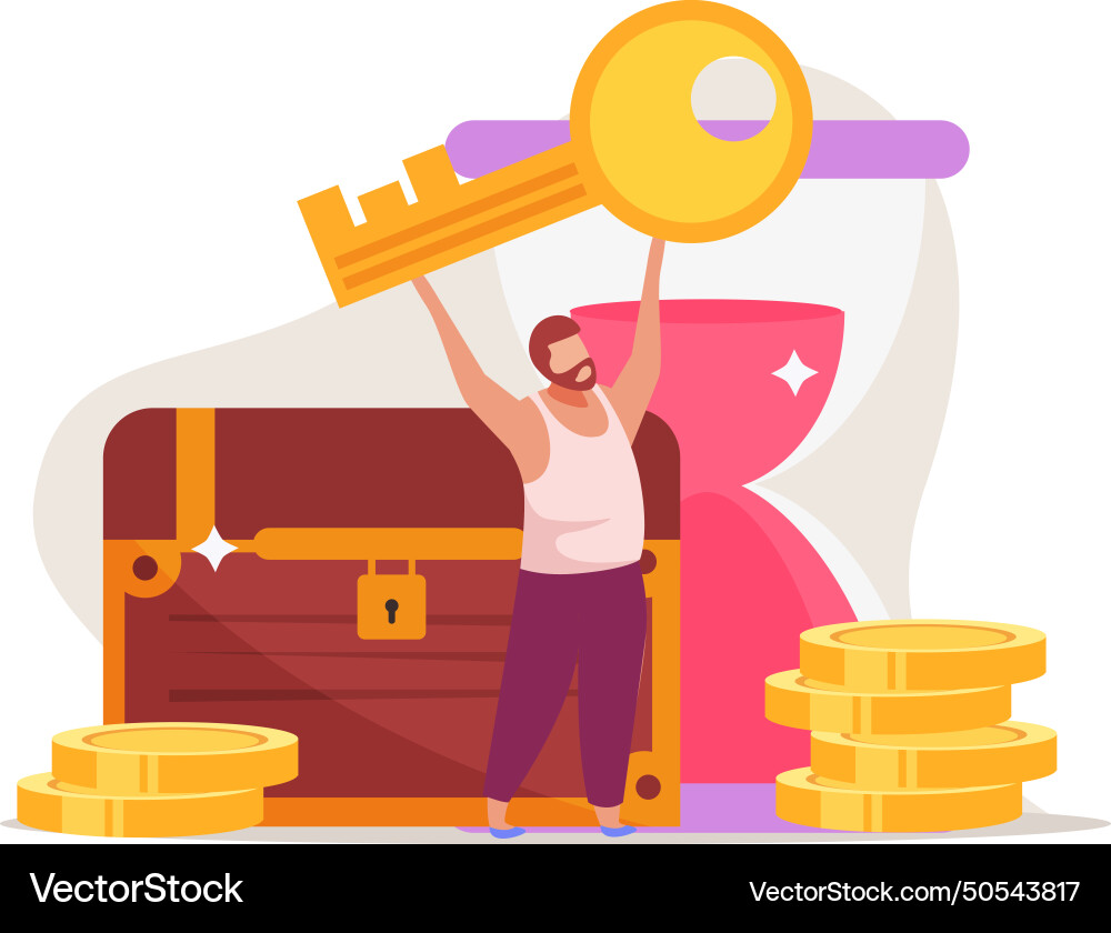 Quest winners loot composition Royalty Free Vector Image