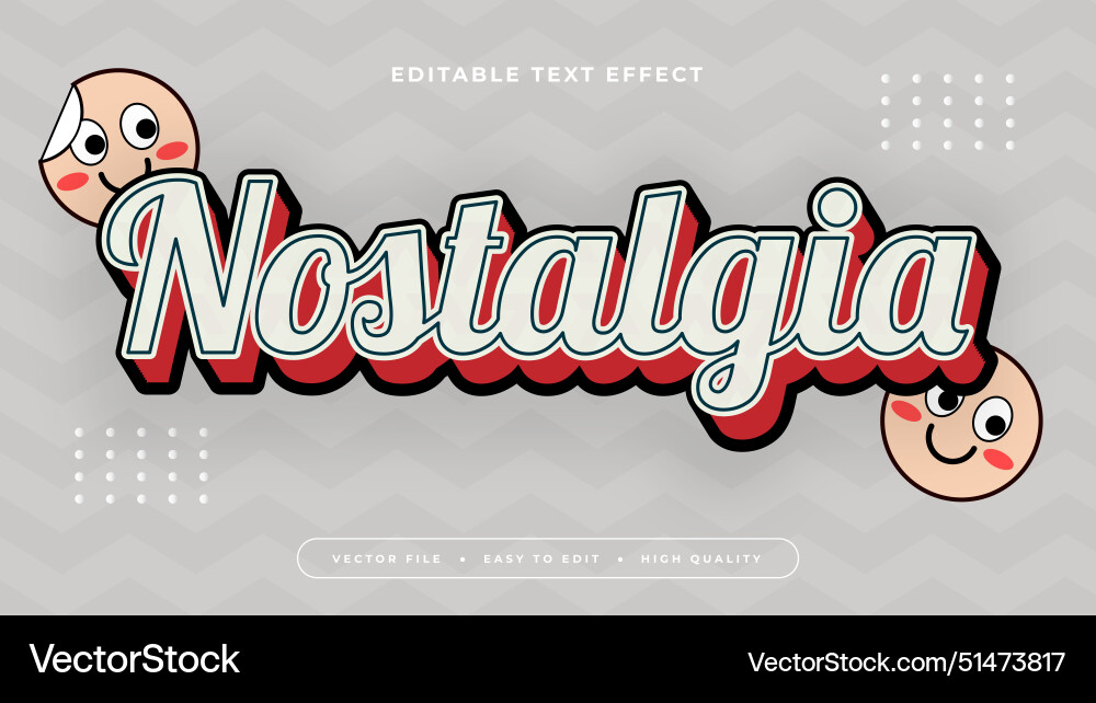 Red white and gray grey nostalgia 3d editable Vector Image