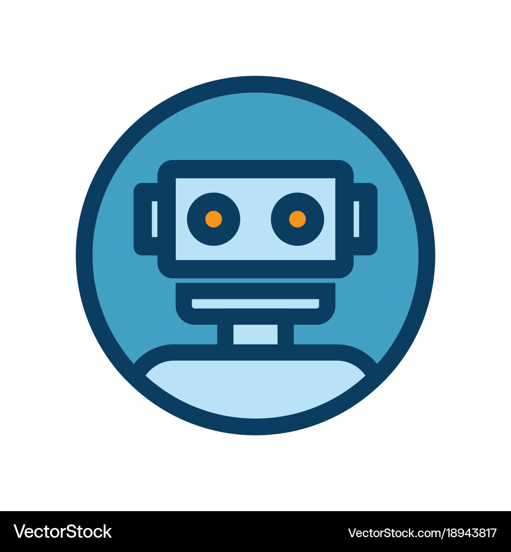 Robot Chatbot Icon - Blue Royalty Free Vector Image
