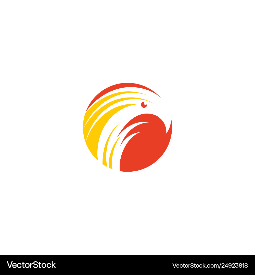 Firebird phoenix logo icon symbol sign element Vector Image