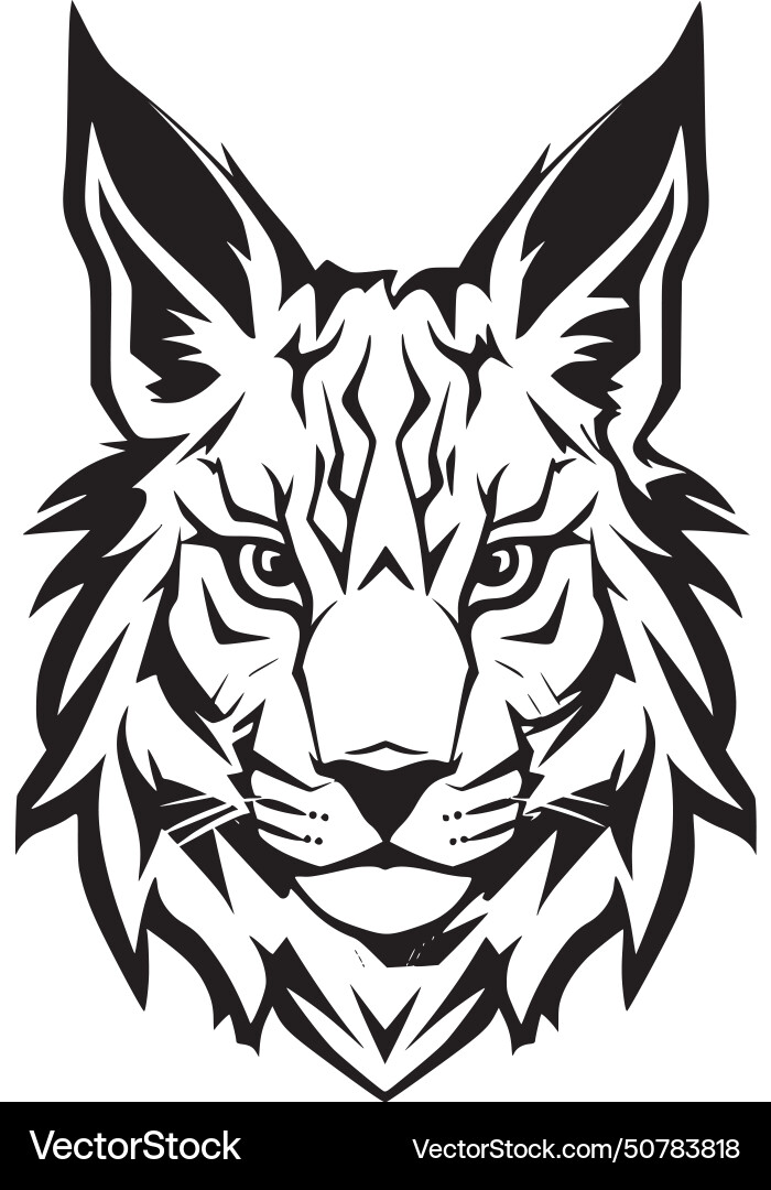 Lynx - minimalist and flat logo Royalty Free Vector Image