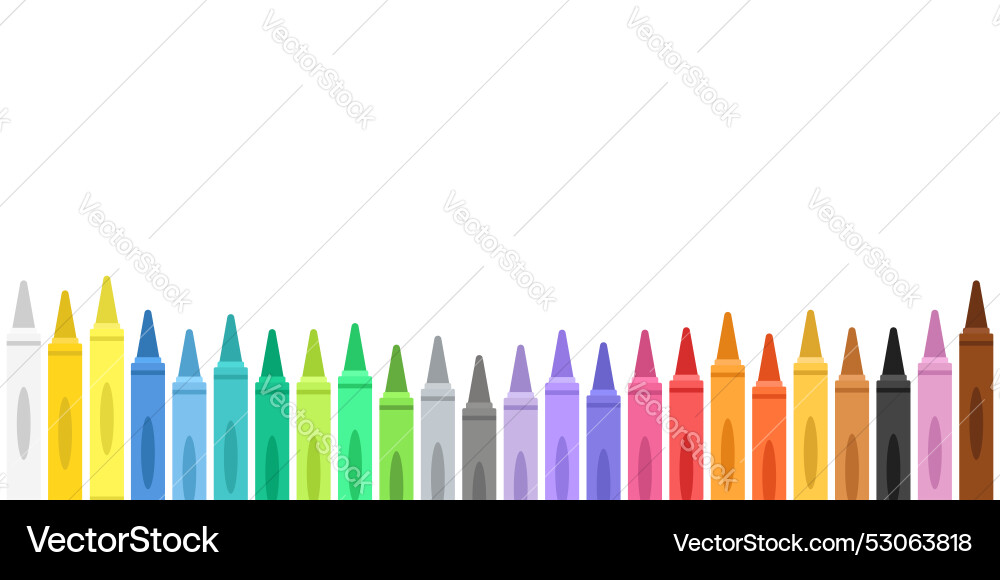 Office stationery crayon icons set in flat style Vector Image