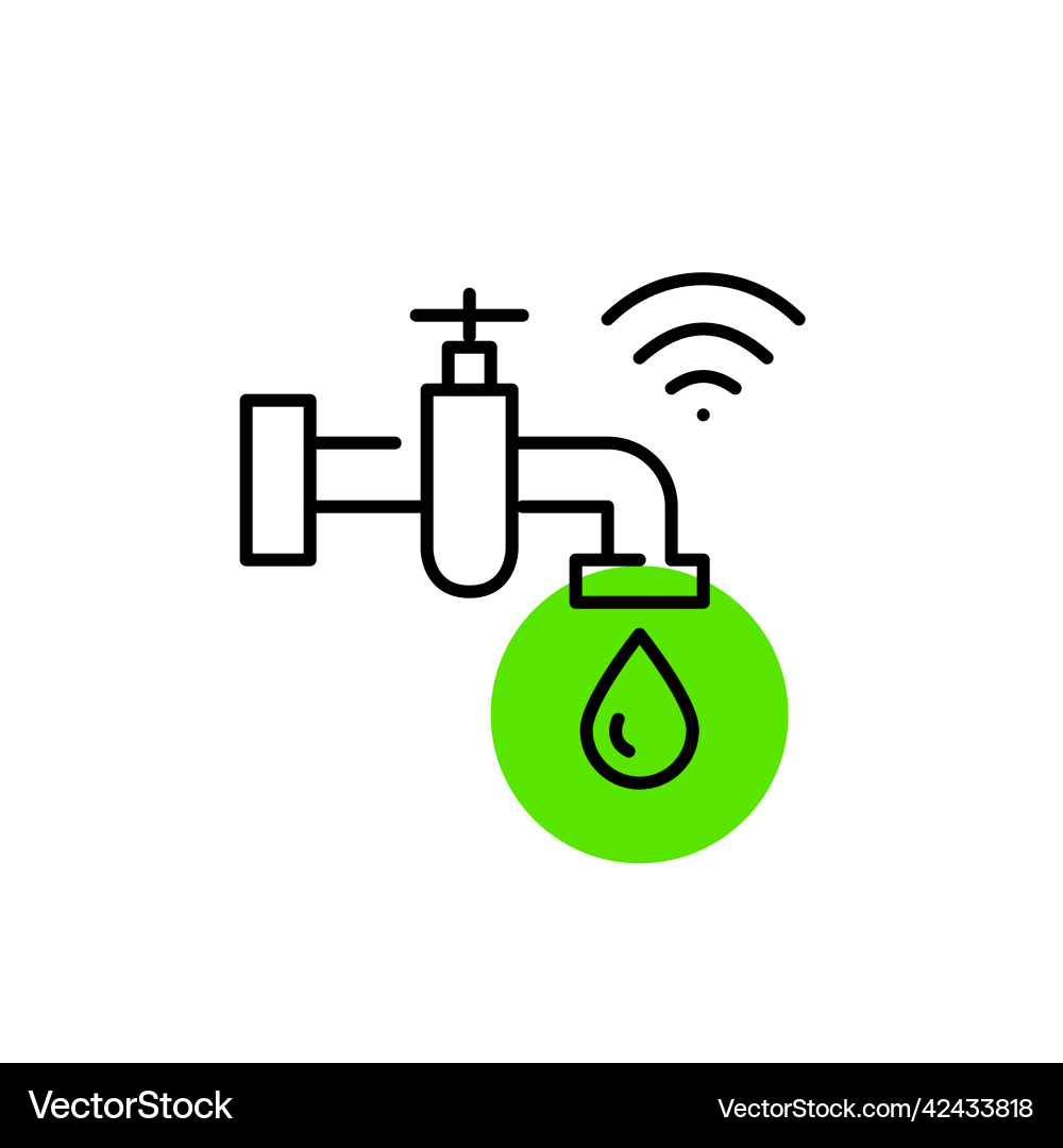 Smart Water Control Faucet Icon Royalty Free Vector Image