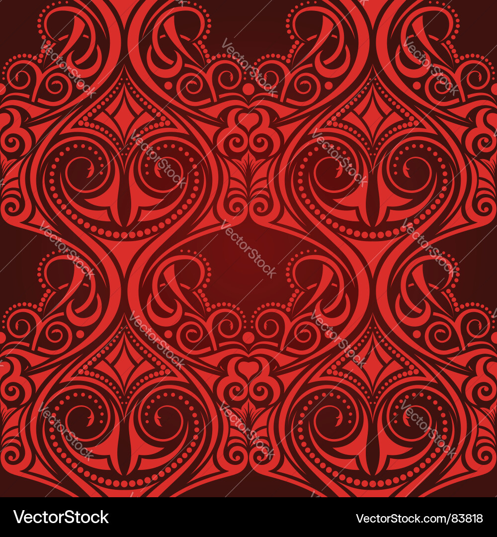 Vintage Floral Red Wallpaper Royalty Free Vector Image