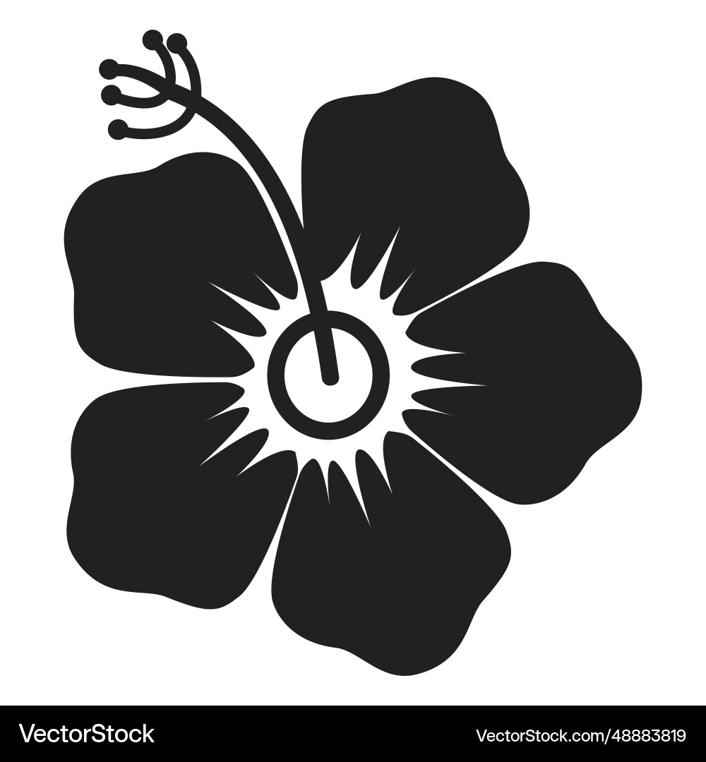 Hibiscus flower icon Royalty Free Vector Image