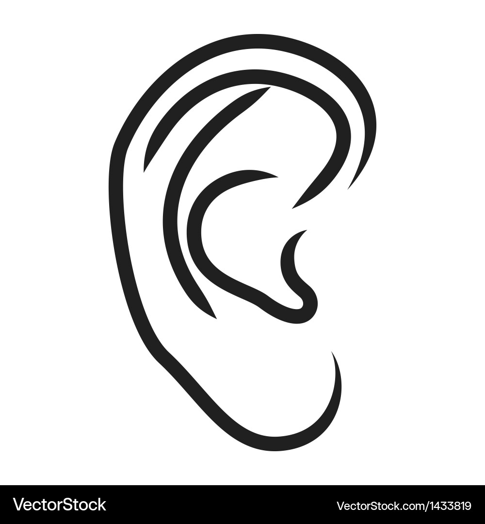 Human ear Royalty Free Vector Image - VectorStock