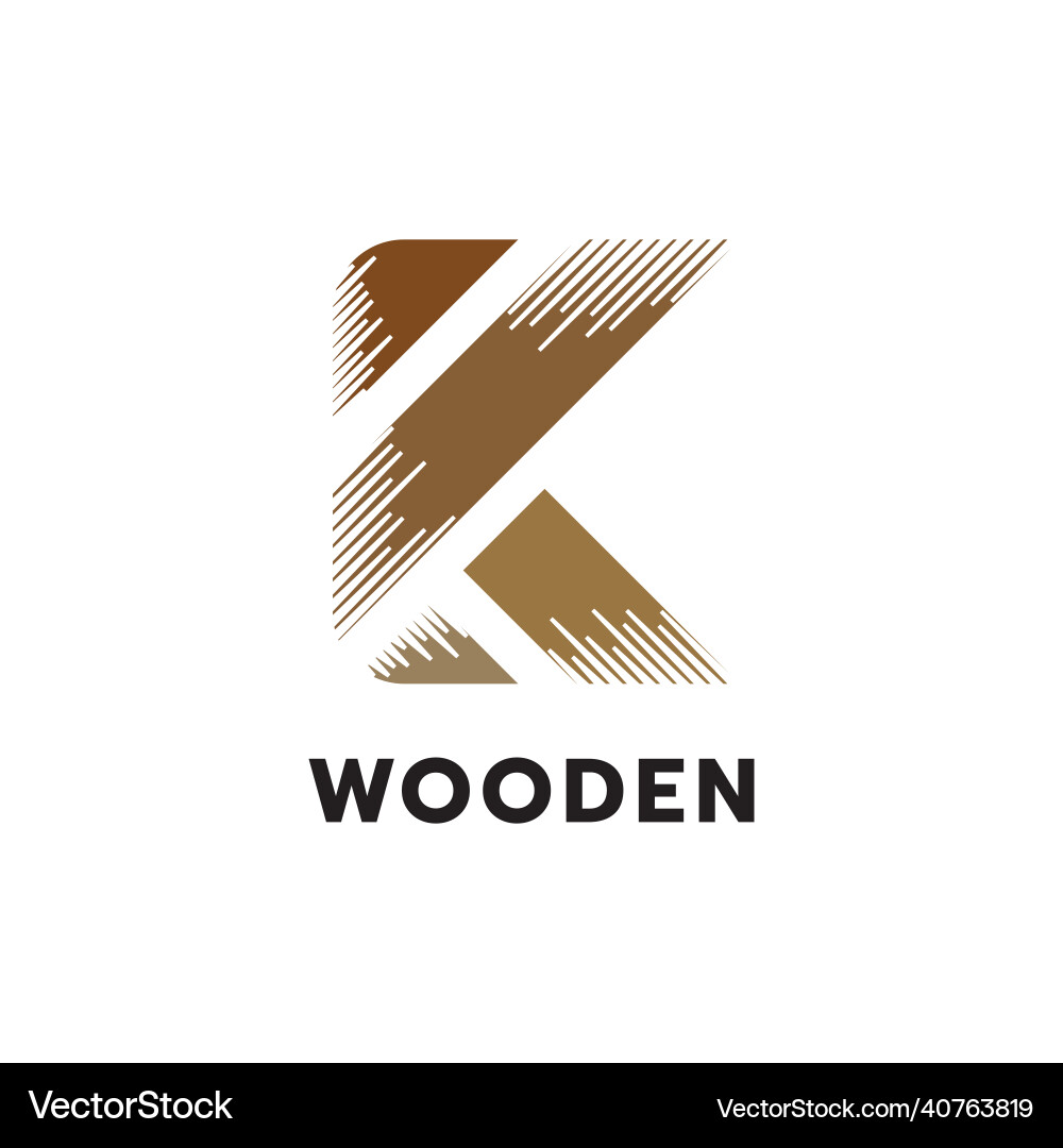 Letter k wood logo Royalty Free Vector Image - VectorStock