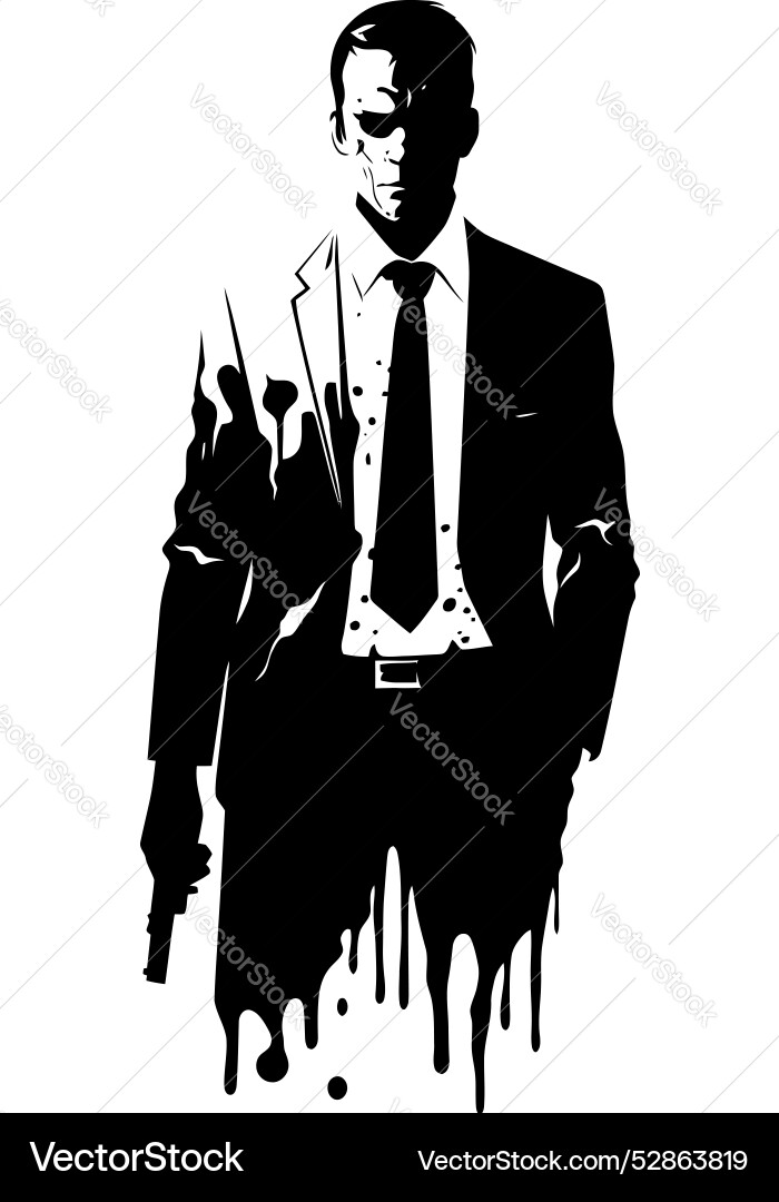 Macabre madness psycho killer logo emblem Vector Image