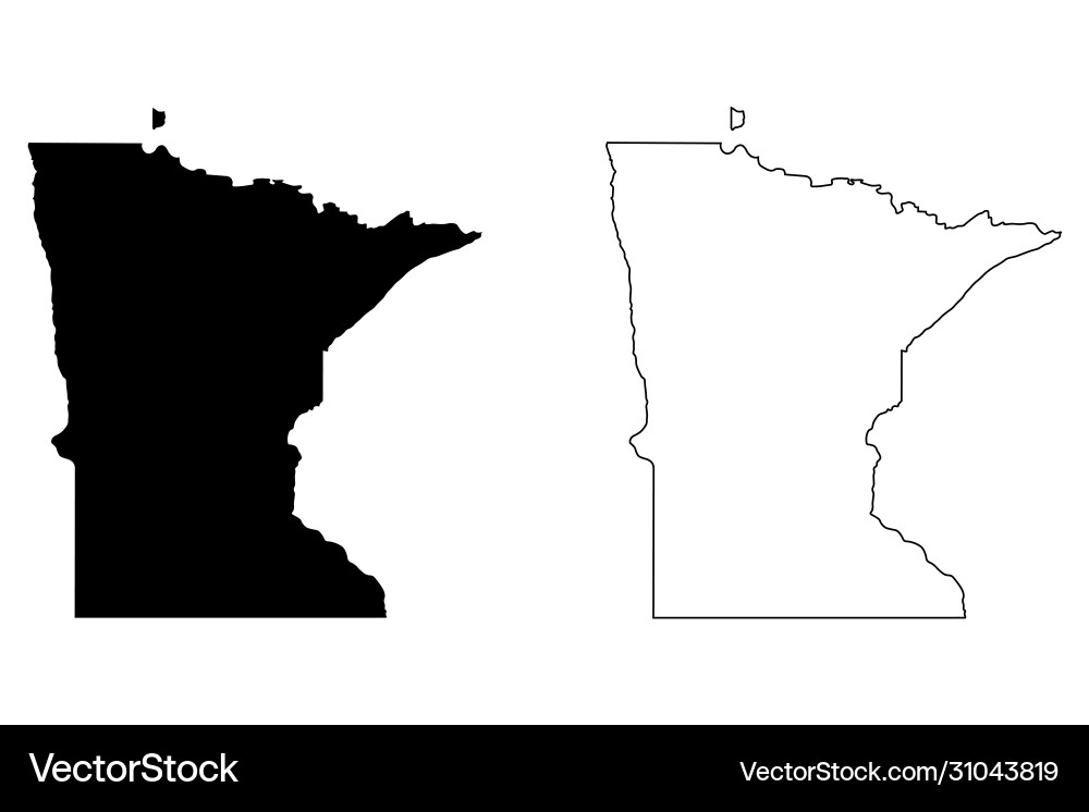 Minnesota mn state map usa Royalty Free Vector Image