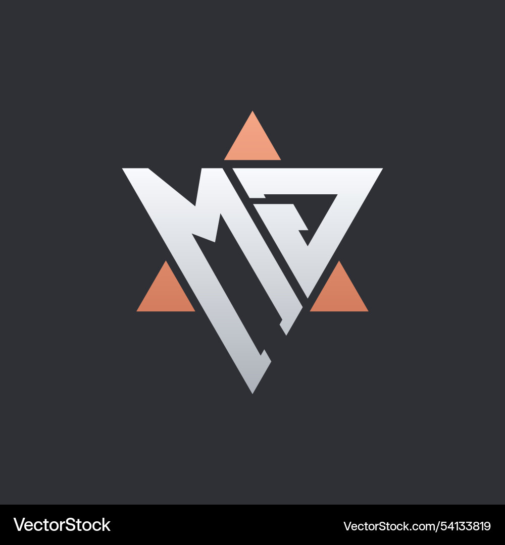 Modern mj letter logo design with geometric Vector Image
