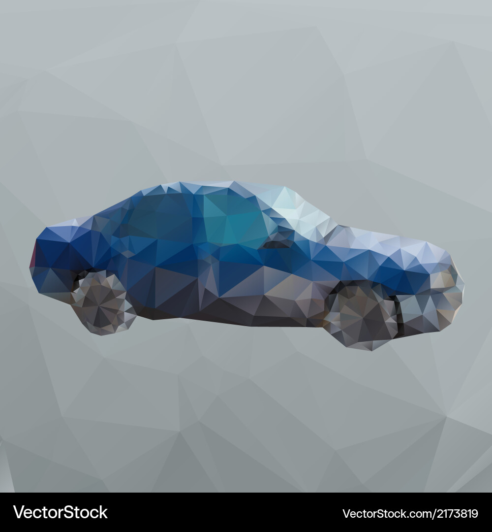 Polygon blue car Royalty Free Vector Image - VectorStock