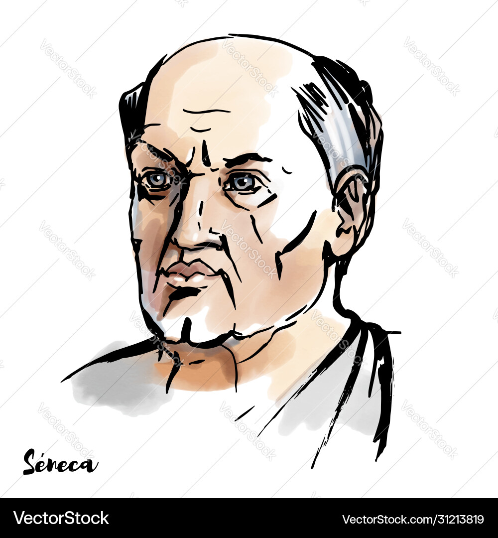 Seneca portrait Royalty Free Vector Image - VectorStock
