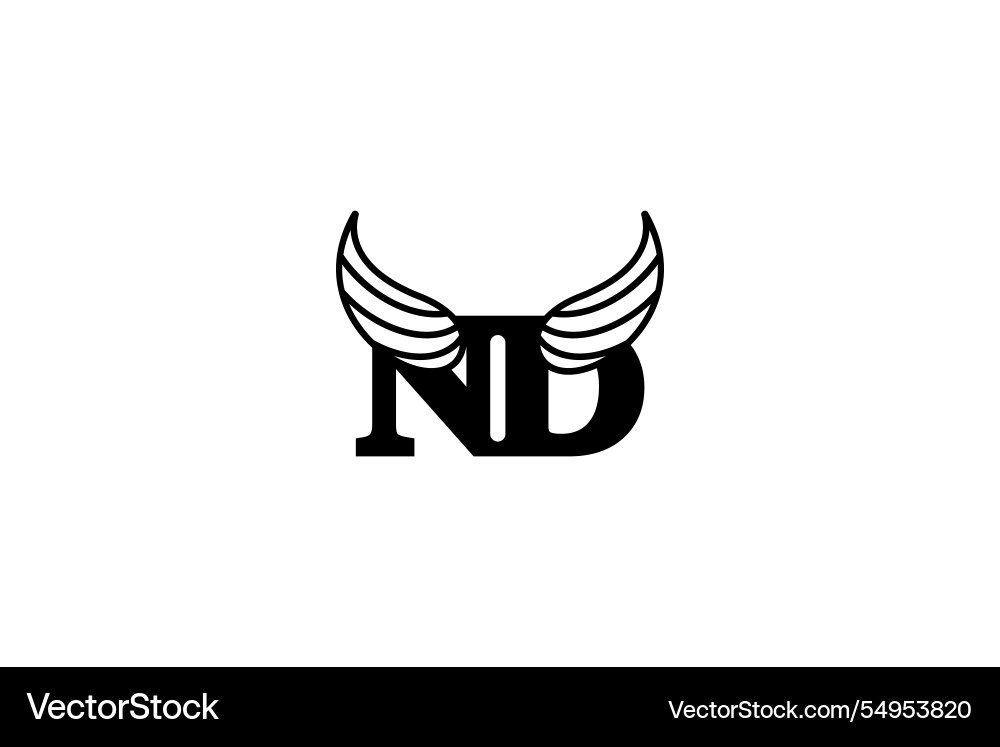 Alphabet monogram nd dn logo Royalty Free Vector Image