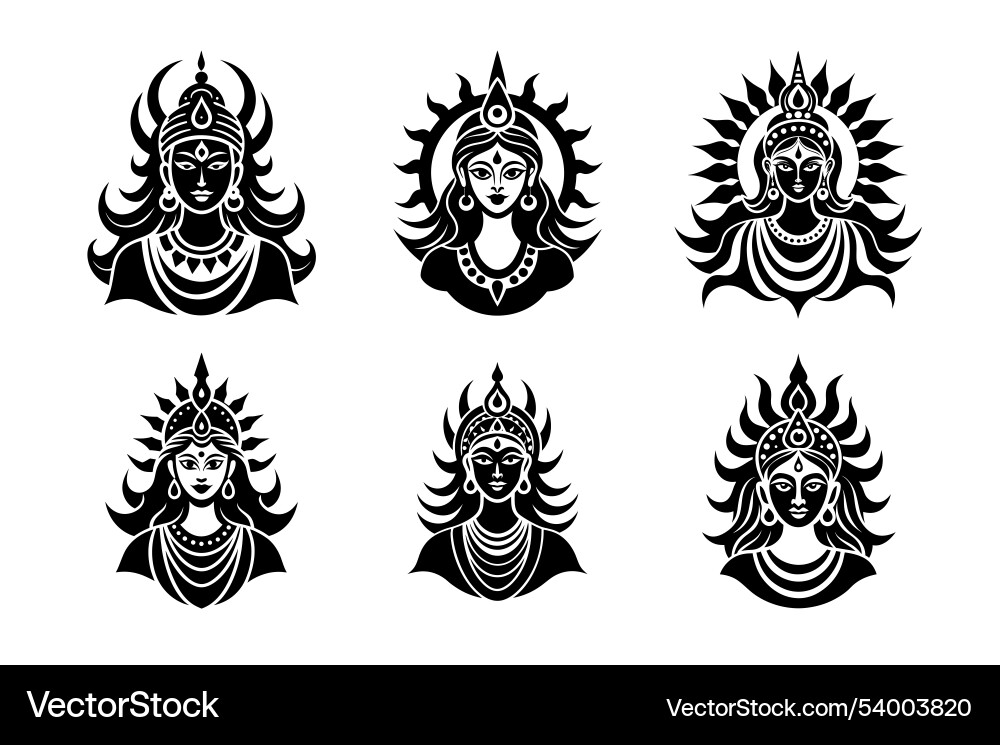 Lord durga logo icon Royalty Free Vector Image