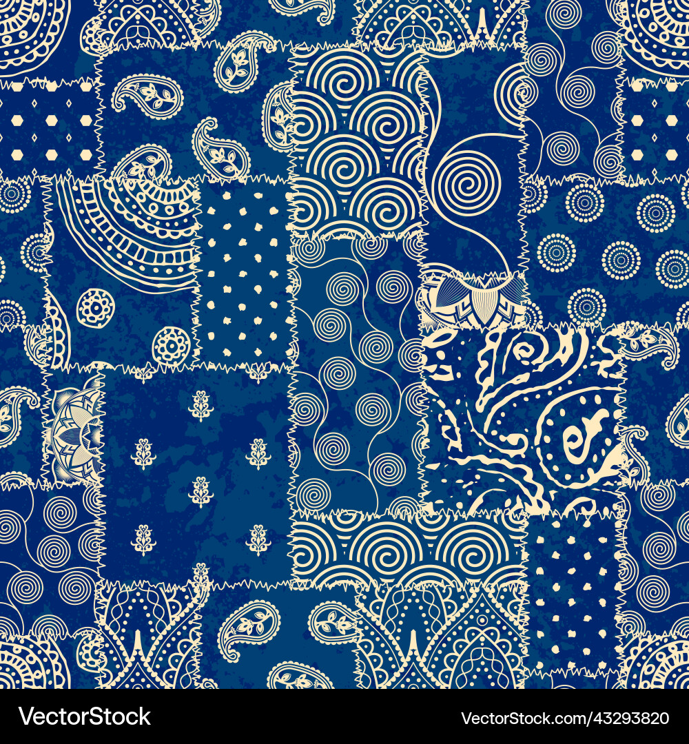 Patchwork textile pattern seamless quilting Vector Image