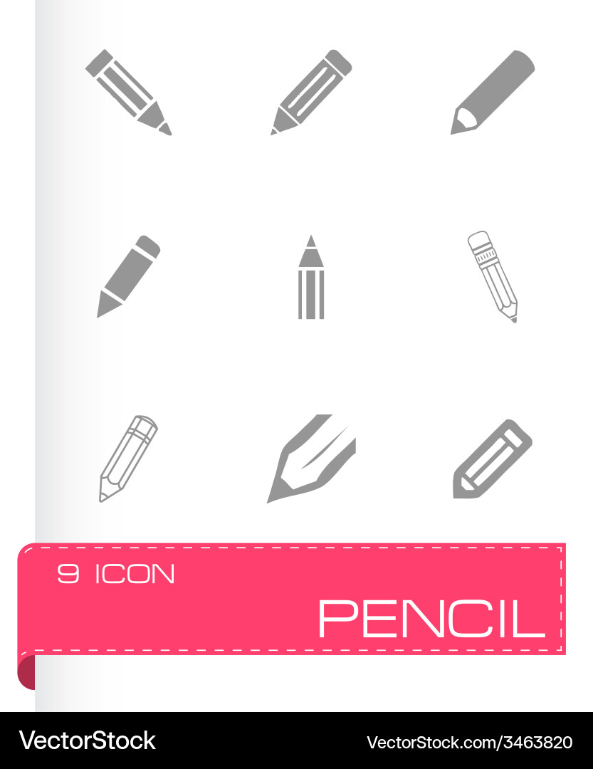 Pencil icon set Royalty Free Vector Image - VectorStock
