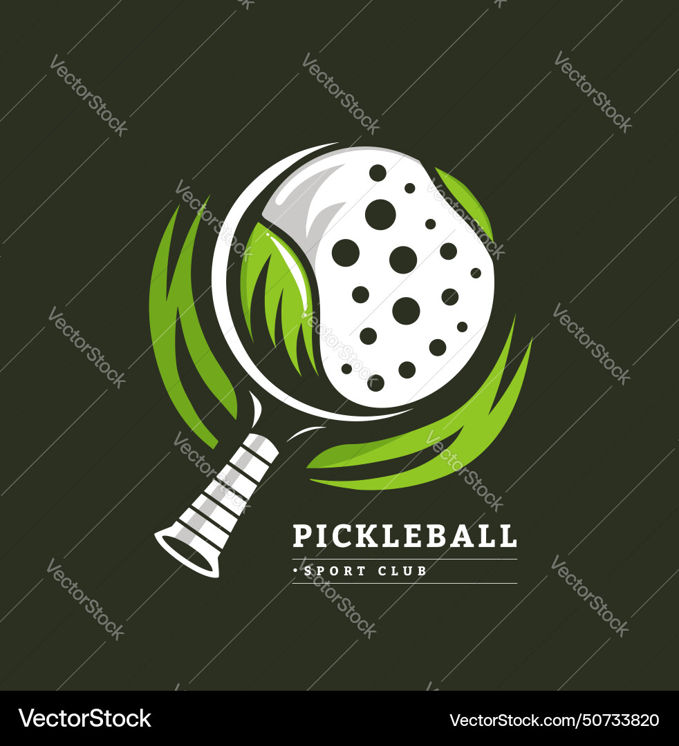 Pickleball simple logo Royalty Free Vector Image