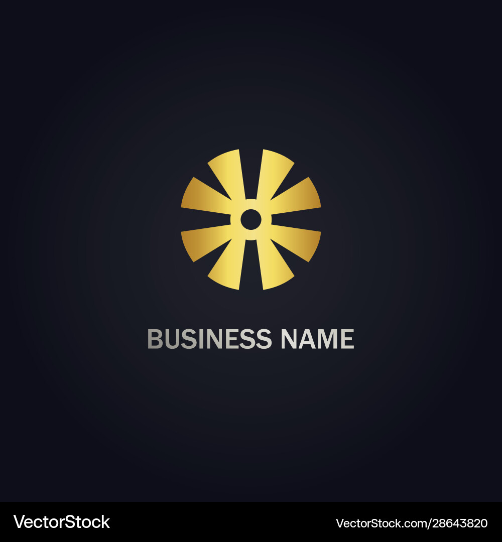 Round circle turbin fan logo Royalty Free Vector Image