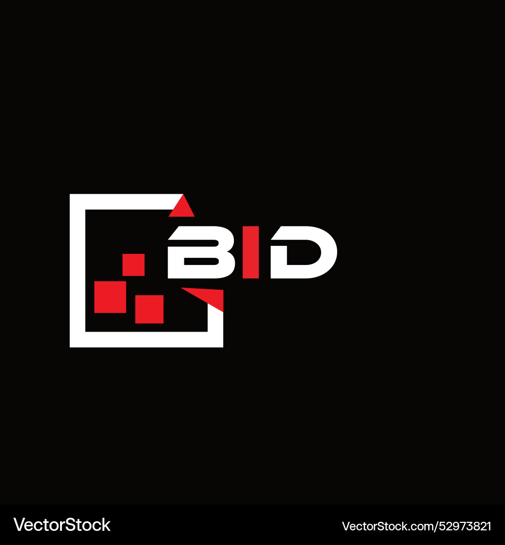 Bid creative minimalist letter logo bid unique Vector Image