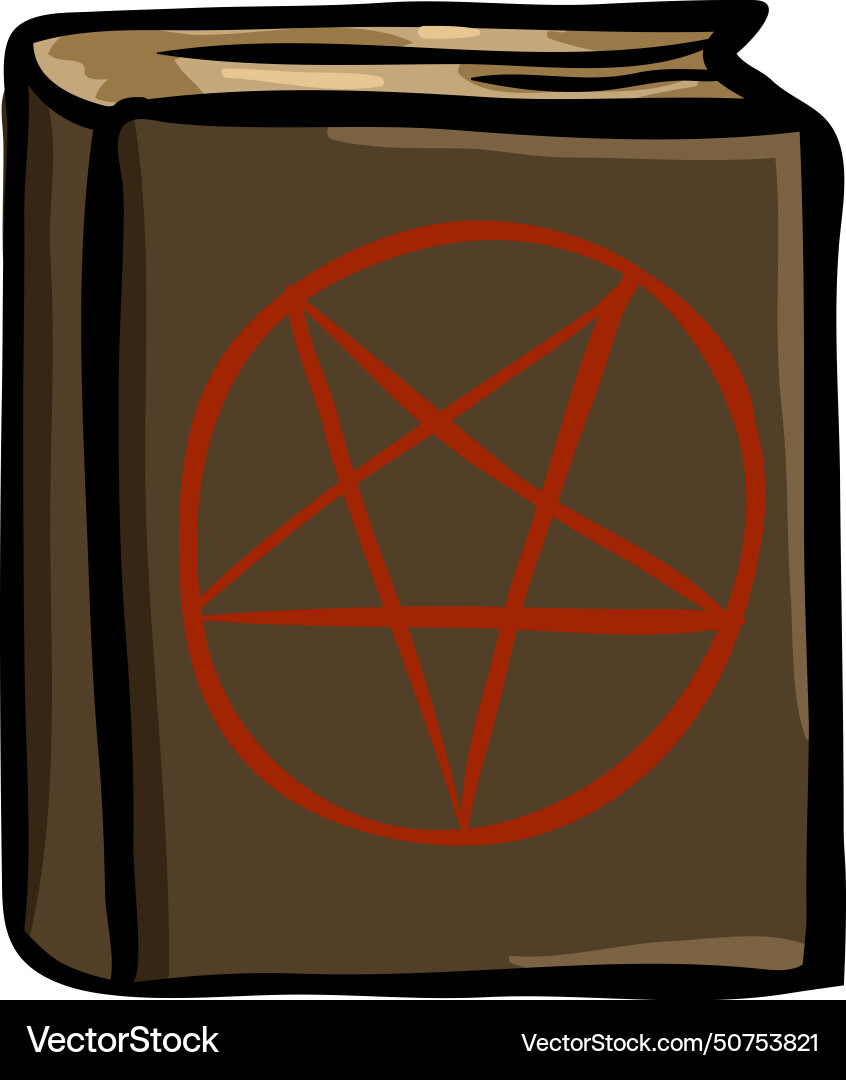 Black magic book doodle icon Royalty Free Vector Image