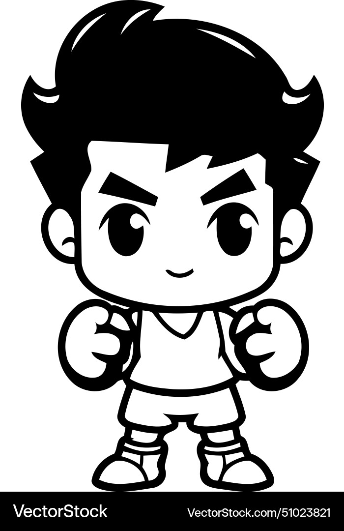 Boxing boy cartoon mascot character design Vector Image