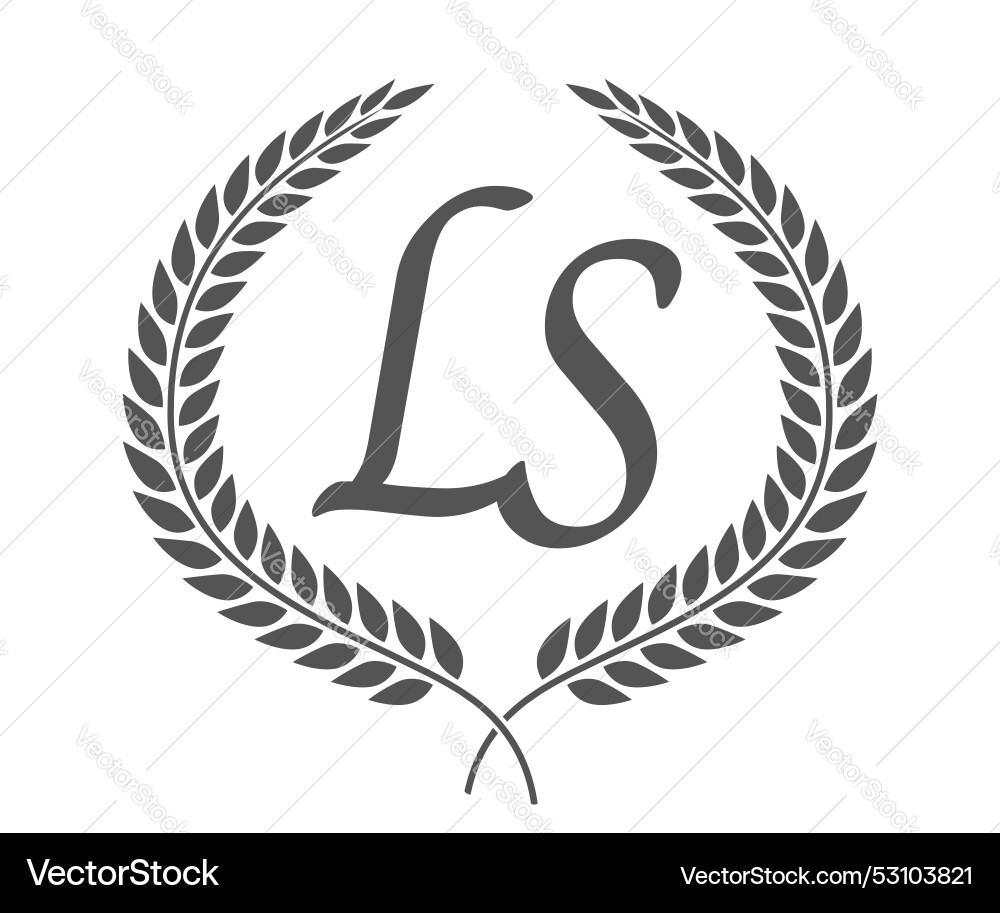 Initial letter l and s ls monogram logo design Vector Image