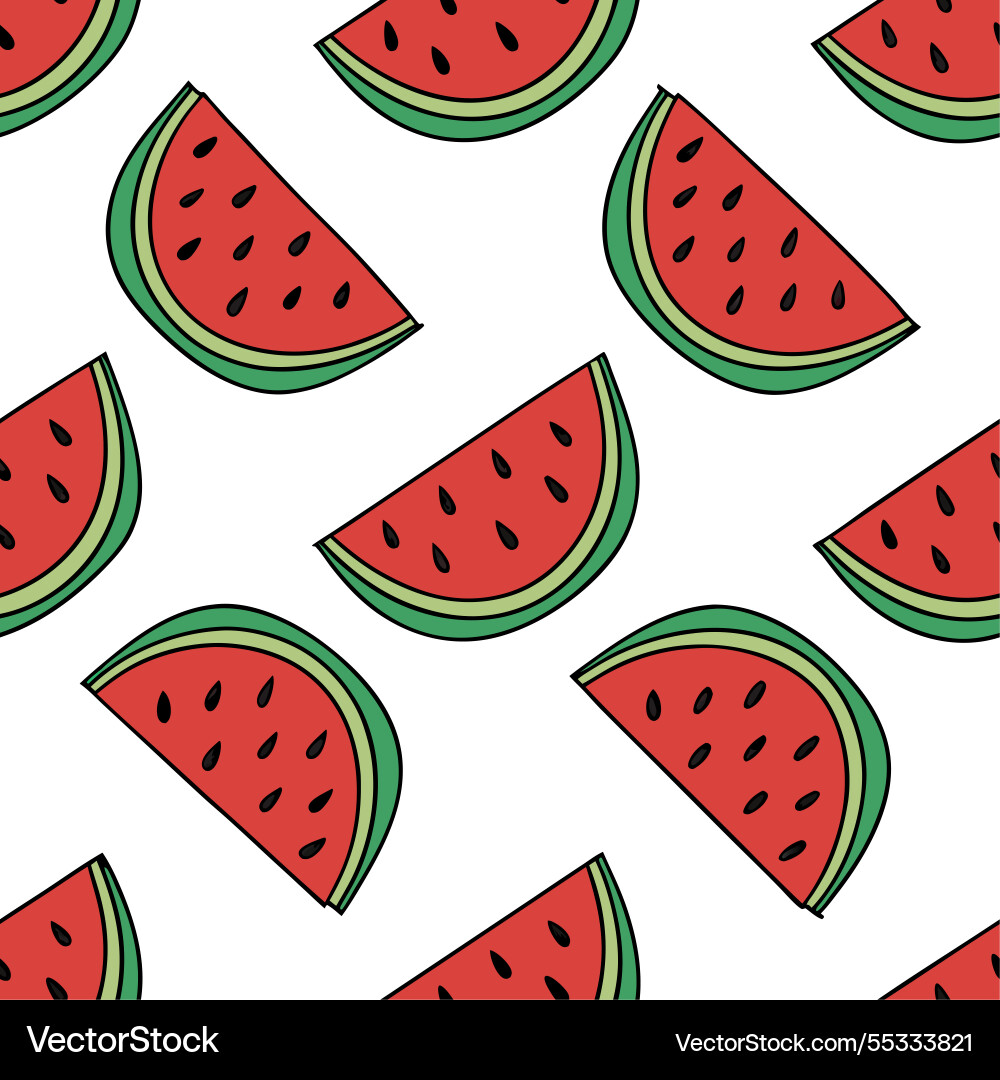 Juicy watermelon seamless tile pattern Royalty Free Vector