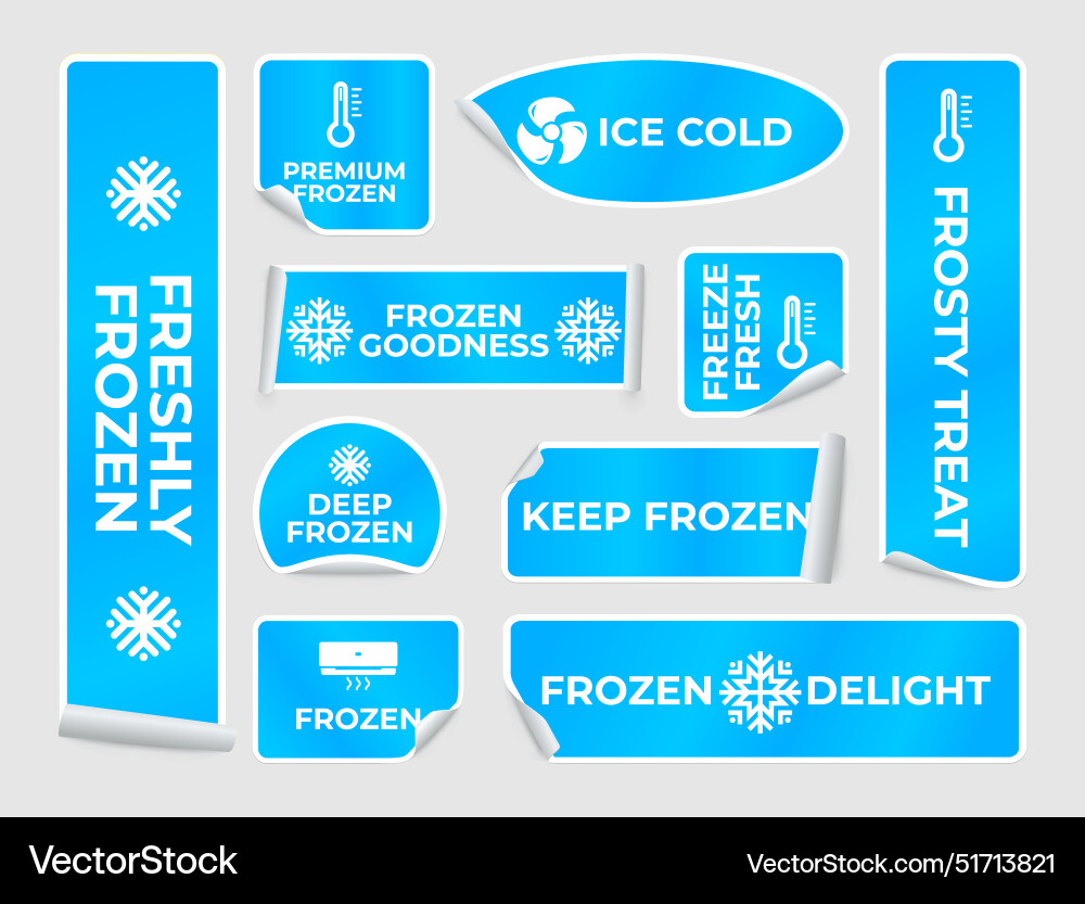 Keep frozen blue peel off stickers snowflakes Vector Image
