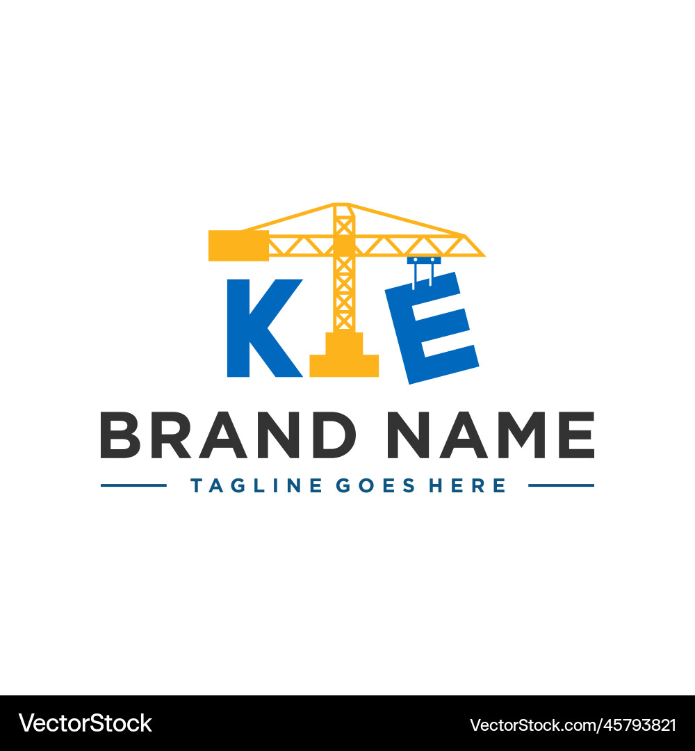 Kran Logo mit Buchstaben kt Lizenzfreies Vektorbild
