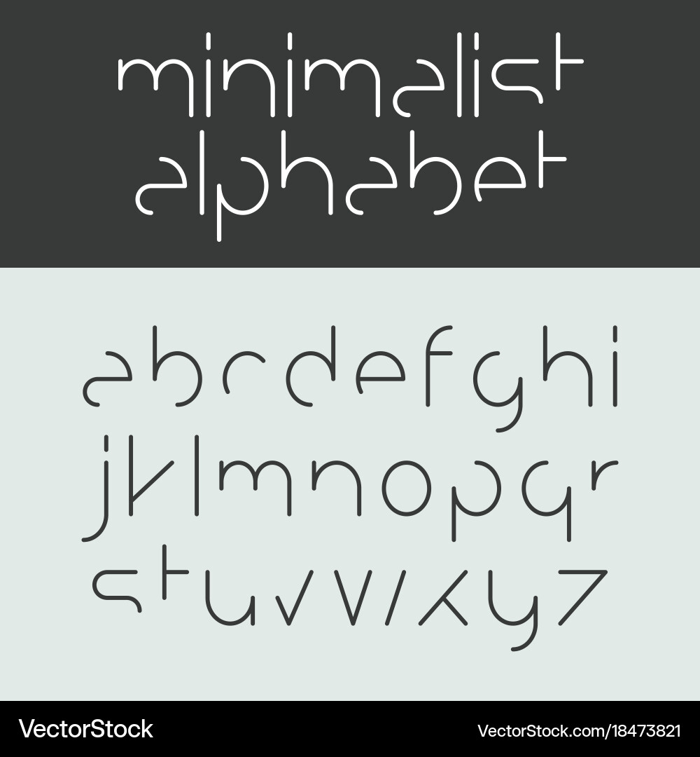 Minimalist alphabet lowercase letters font design Vector Image
