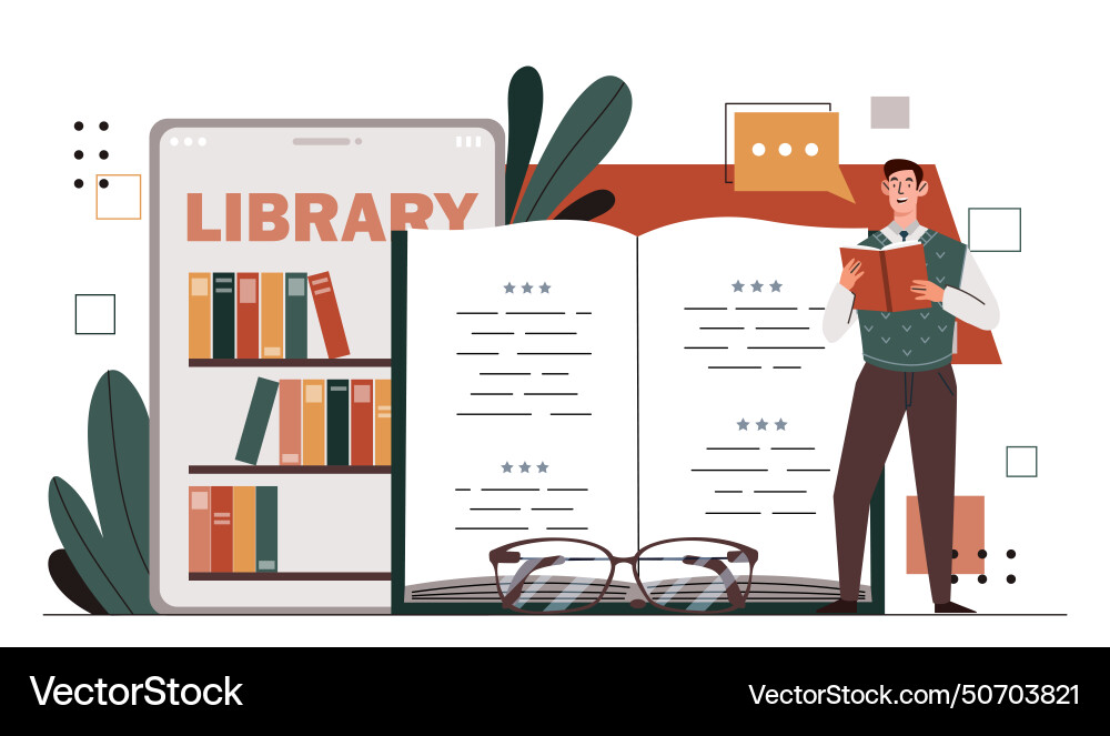 Online library concept Royalty Free Vector Image