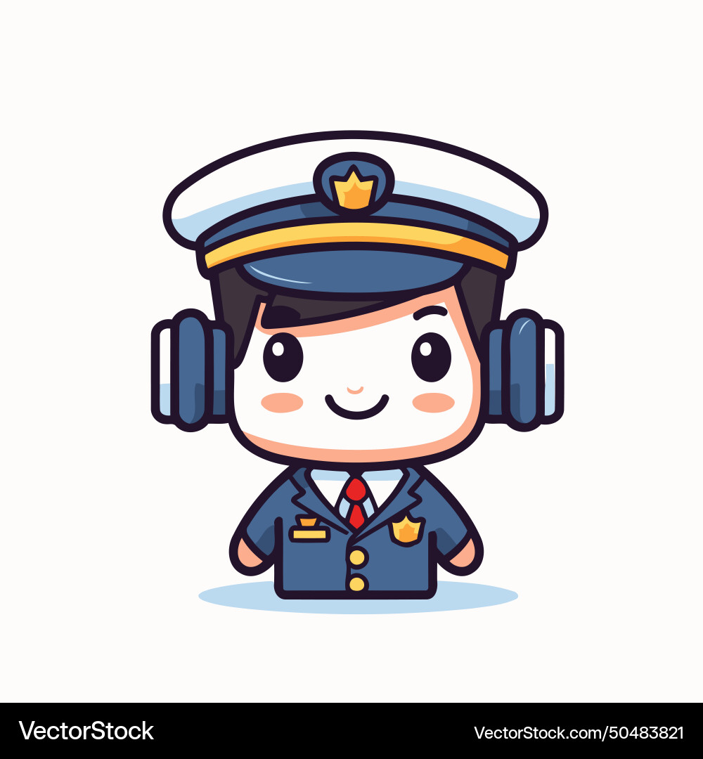 Sailor pilot character - cute cartoon style Vector Image