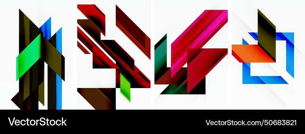 Triangle poster abstract background set Royalty Free Vector