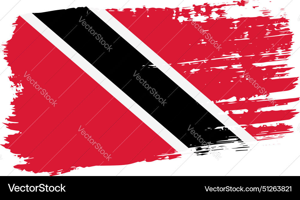 Trinidad and tobago flag wide brush stroke Vector Image