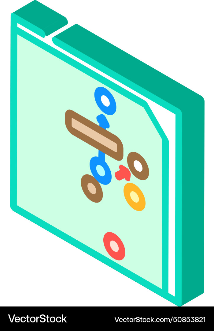 Triple peel croquet game isometric icon Royalty Free Vector
