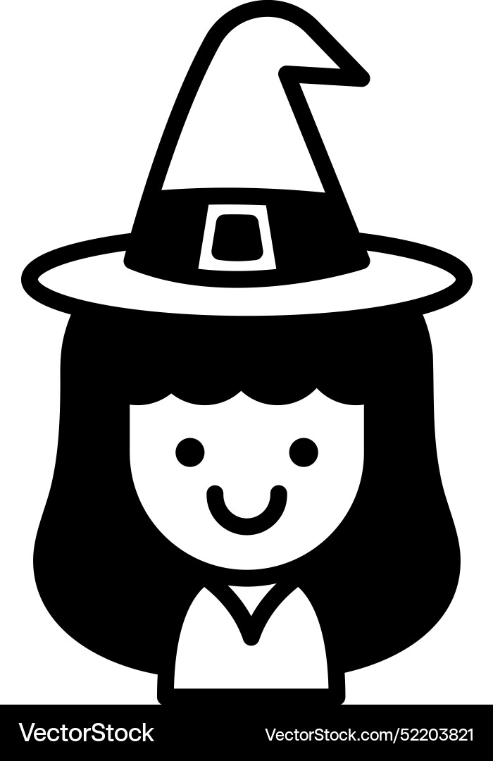 Witch icon in line style Royalty Free Vector Image