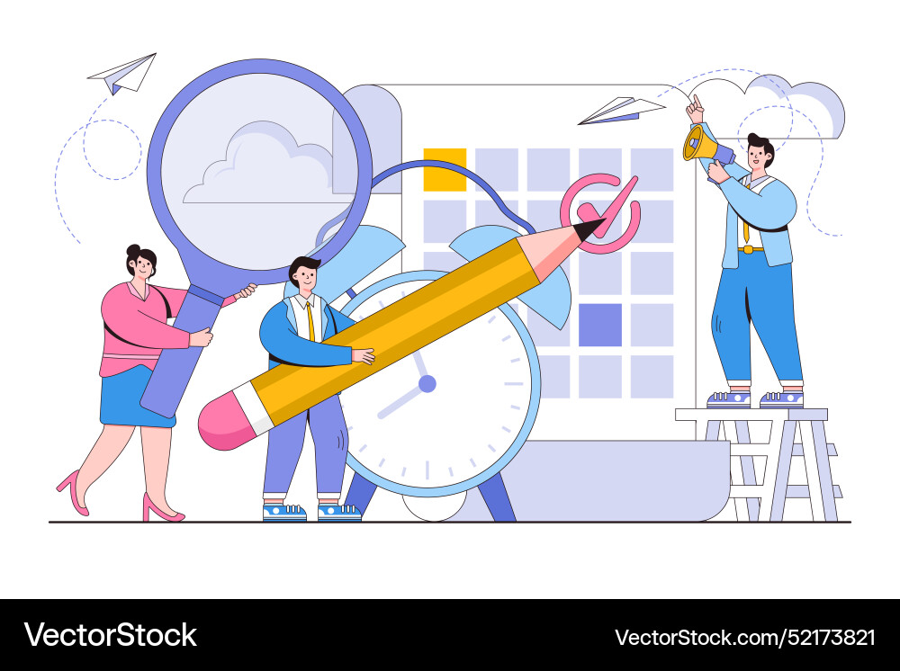Work planning daily routine concept business Vector Image