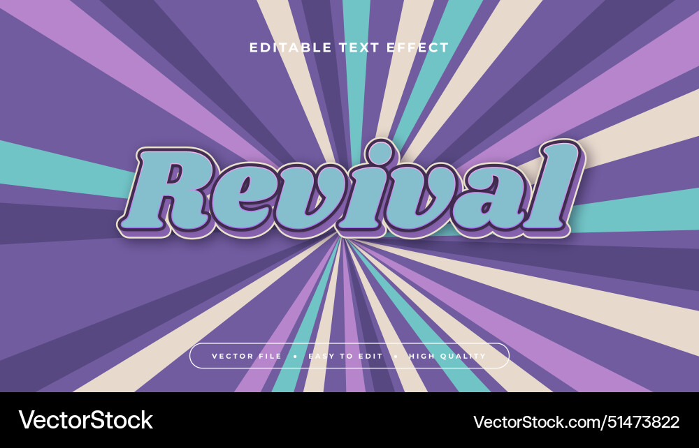 Blue white and purple violet revival 3d editable Vector Image