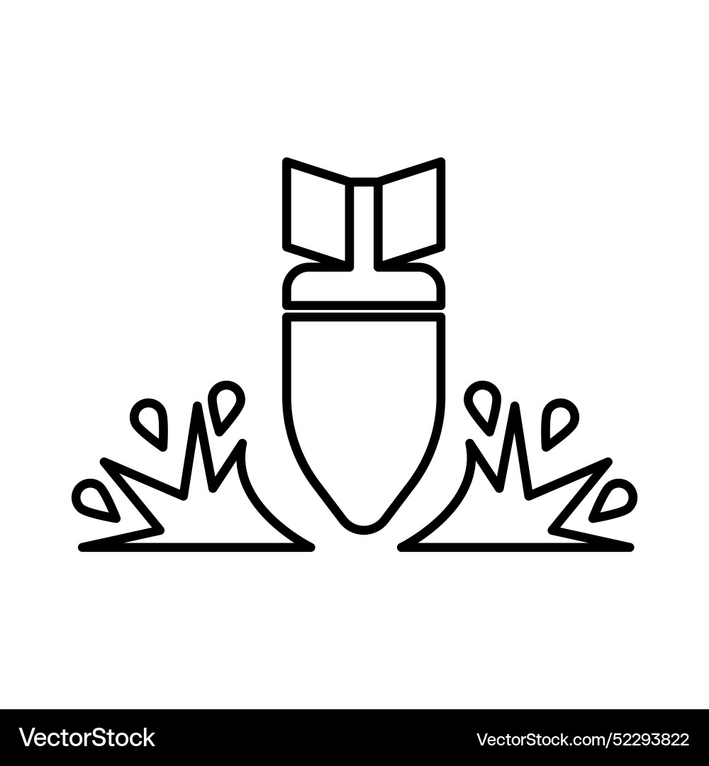 Bomb icon linear logo mark in black and white Vector Image