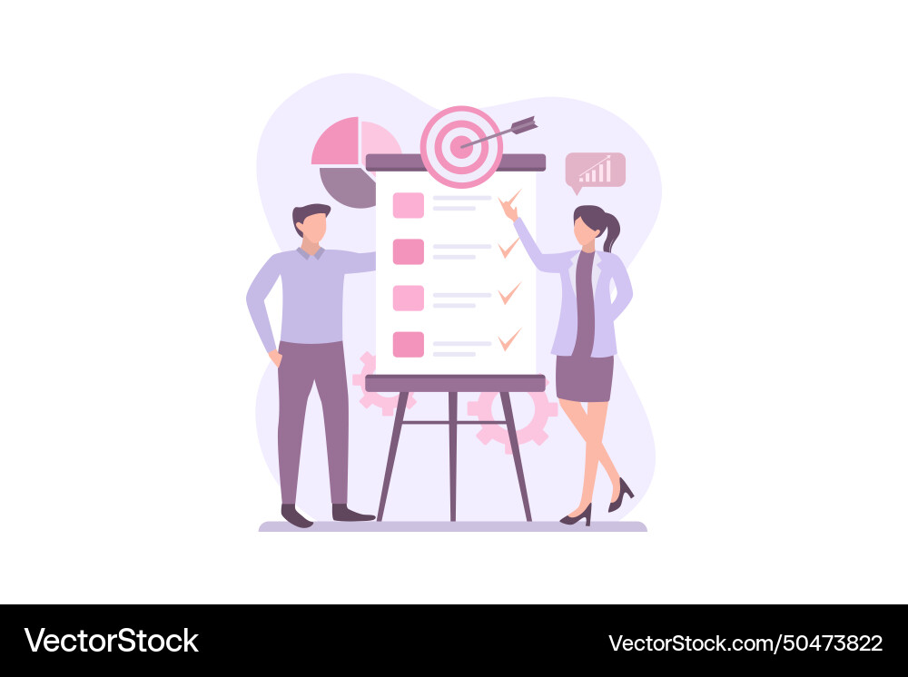 Business planning flat design Royalty Free Vector Image