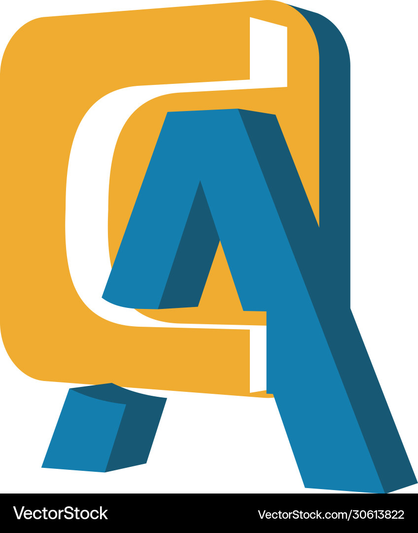 Creative abstract letter ca logo design Royalty Free Vector