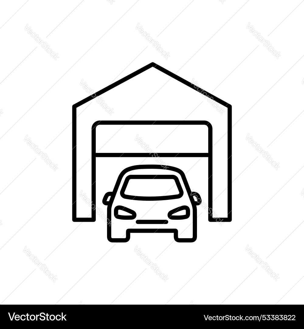 Garage car icon set home parking Royalty Free Vector Image