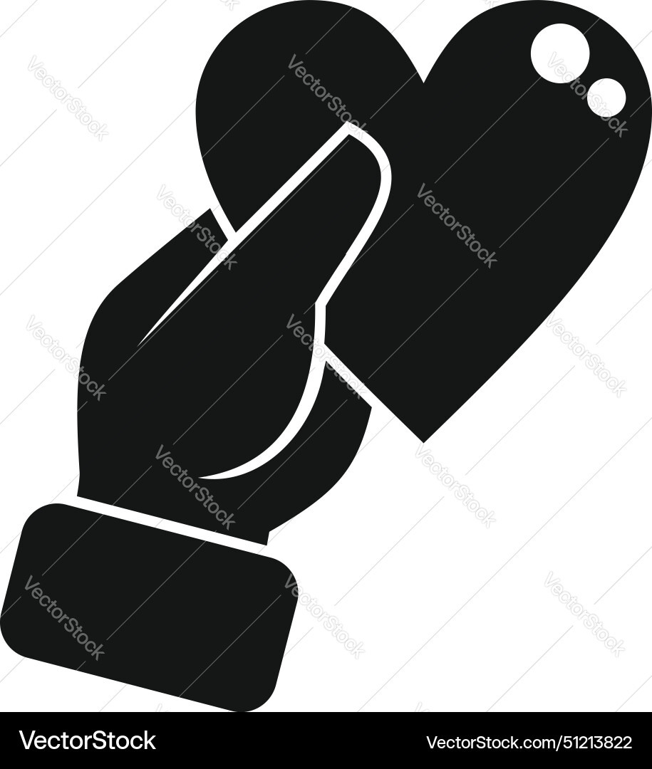Hand give heart icon simple help love Royalty Free Vector
