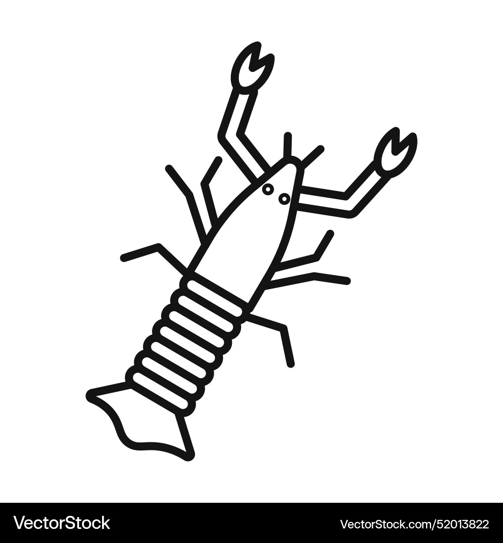 Lobster icon black line art Royalty Free Vector Image